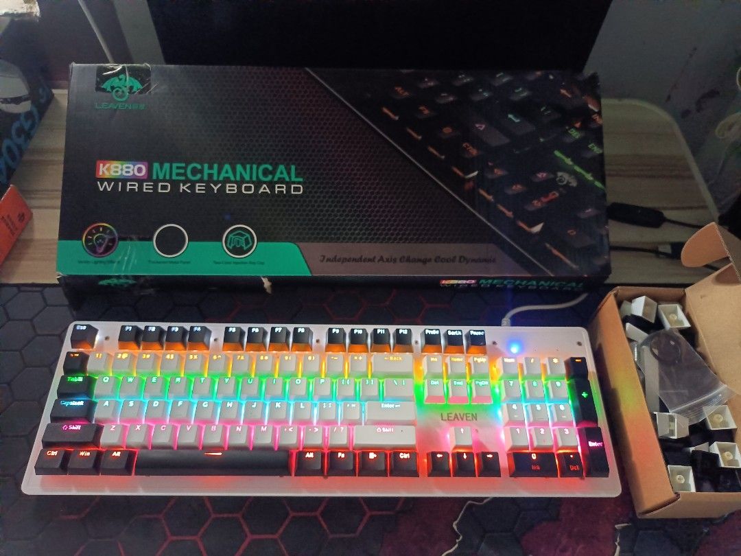 K880 Mechanical Hot Swappable Keyboard Wired RGB (Brown Switches) 104 Keys #LEAVEN, Computers ...