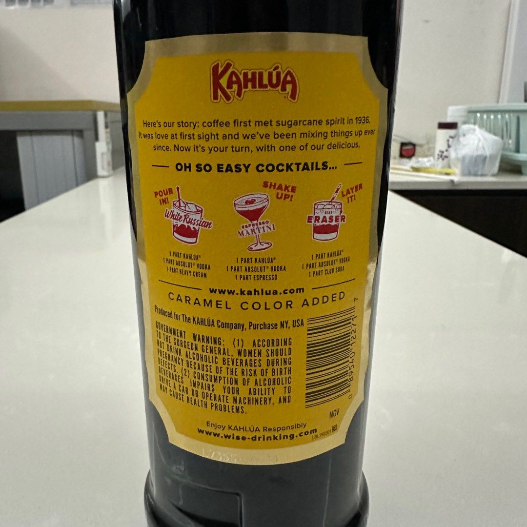 Kahlua Coffee Liqueur 750ml, Food & Drinks, Alcoholic Beverages on Carousell