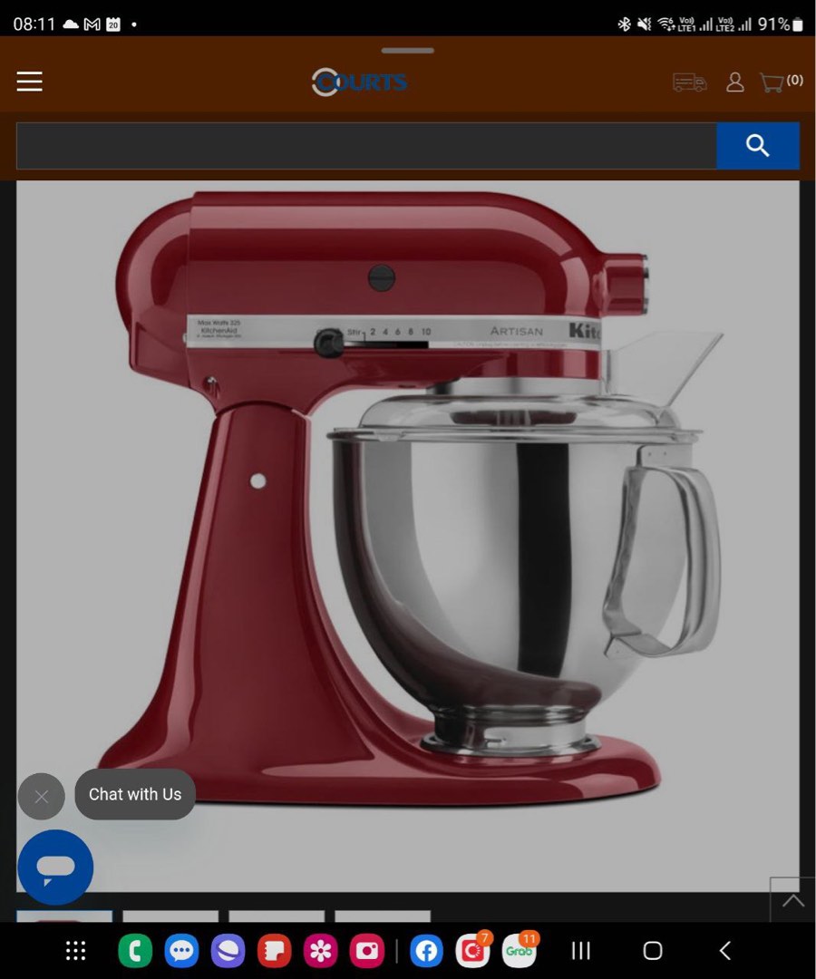 KITCHENAID 5KSM150 (EMPIRE RED) 4.8L ARTISAN TILT HEAD STAND MIXER, TV ...