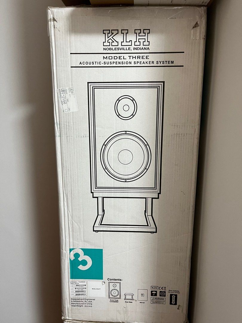 KLH Model 3 Speaker Pair, Audio, Soundbars, Speakers & Amplifiers on ...