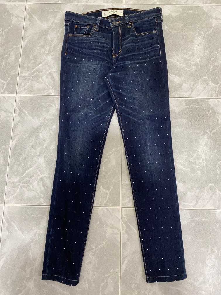 Limited Edition A&F High Rise Studded Jean Size 27, Women's Fashion ...