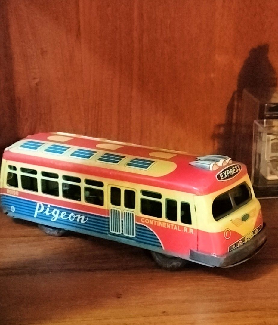 Lovely 1950-60s Made in Japan Tin Toy Bus. Friction movement. Large ...