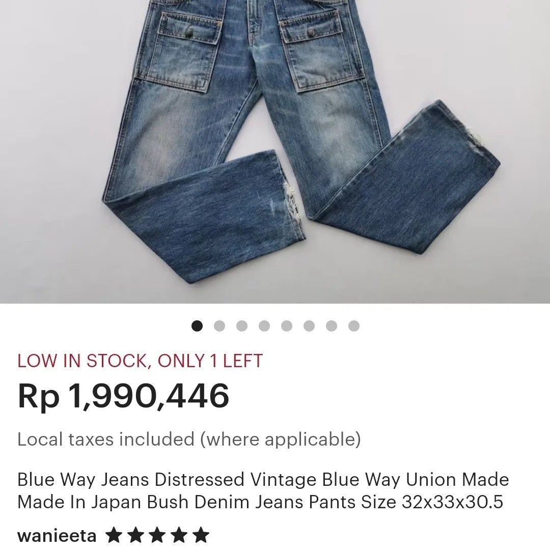 Lp vintage 90's Cargo BlueWay Jeans Union made Japan, Fesyen Pria ...