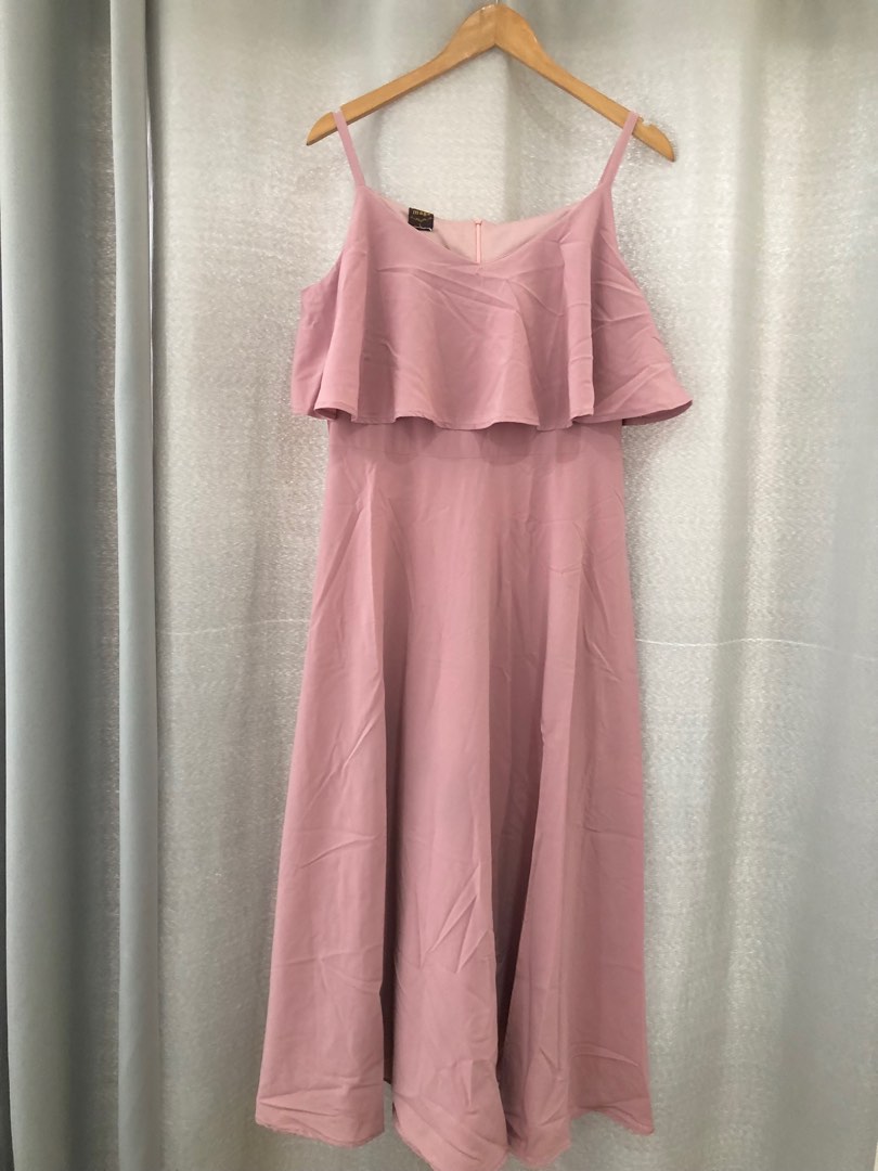 Mags Pink Midi Dress, Women's Fashion, Dresses & Sets, Evening dresses ...