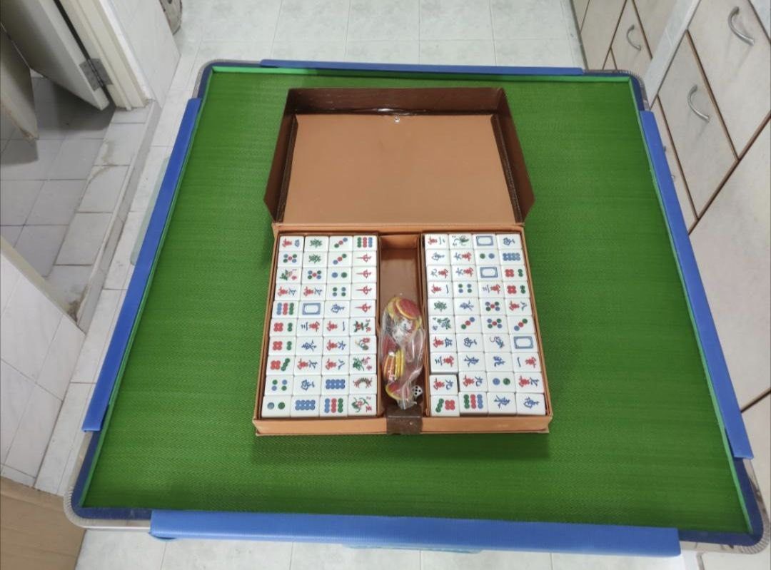 Mahjong Table with Mahjong Set, Furniture & Home Living, Furniture ...