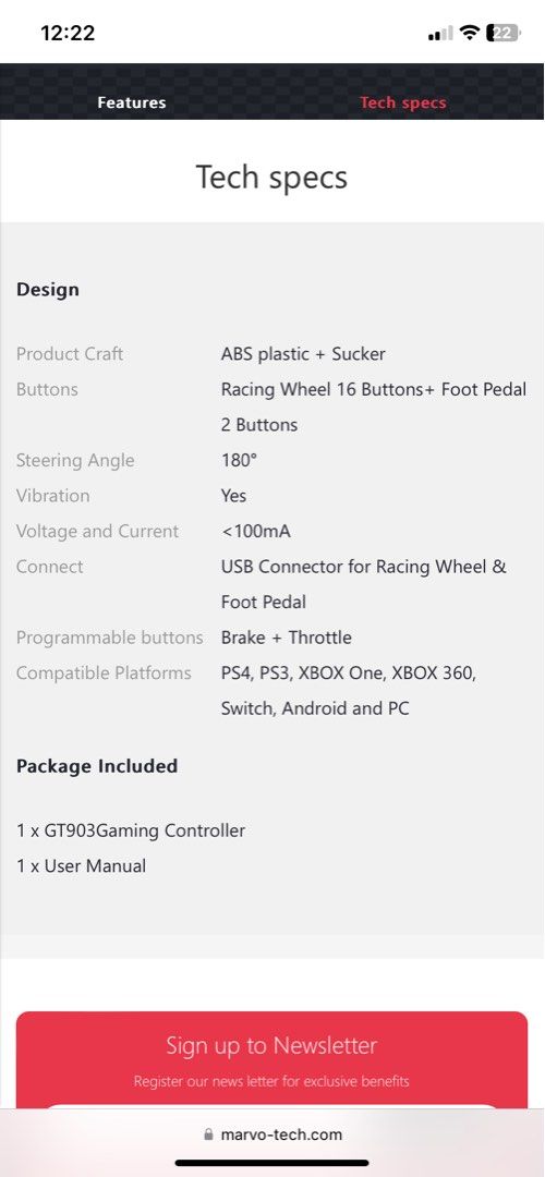 MARVO GT 903 STEERING WHEEL, Video Gaming, Video Game Consoles, PlayStation on Carousell