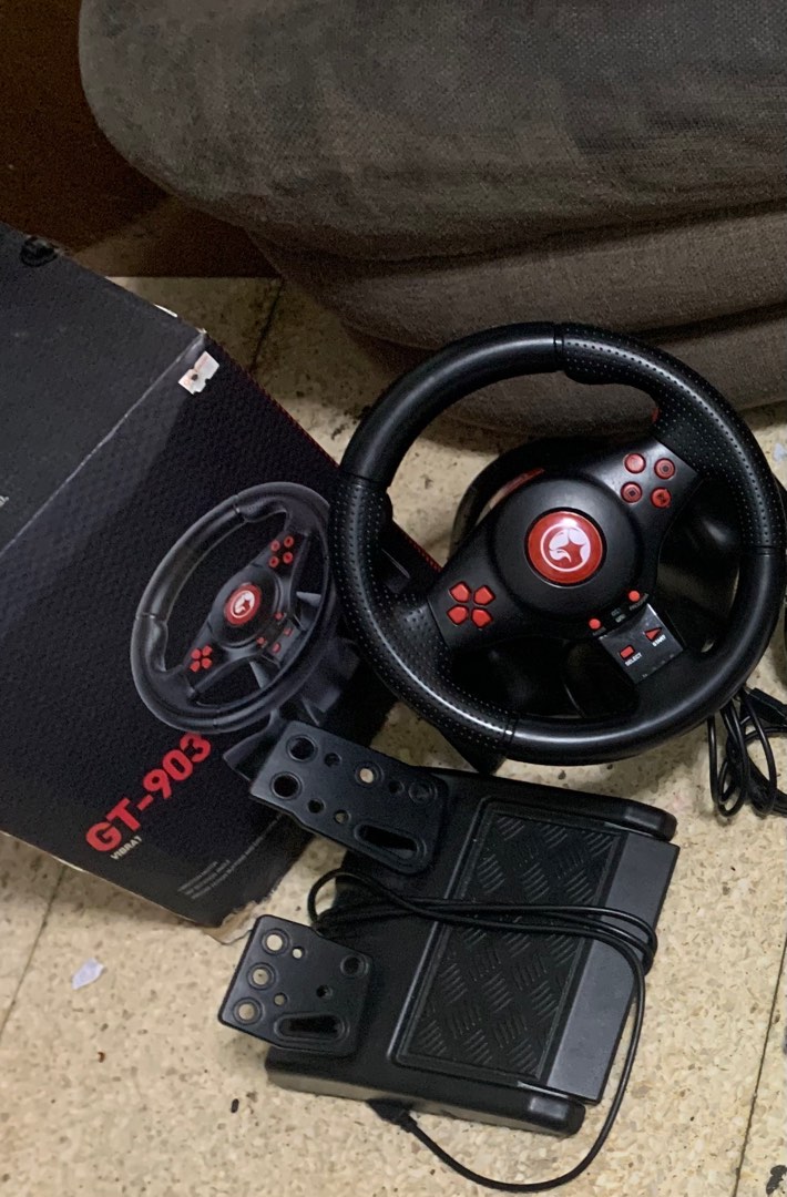 MARVO GT 903 STEERING WHEEL, Video Gaming, Video Game Consoles, PlayStation on Carousell