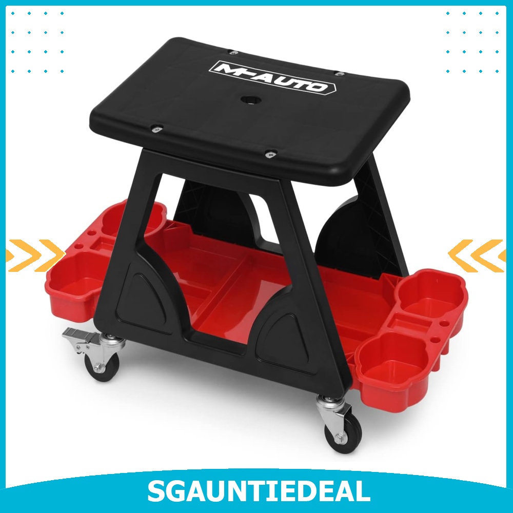 M-AUTO Mechanic Stool Detailing Seat Mobile Rolling Utility Creeper ...