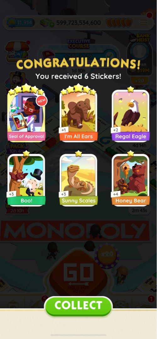 Monopoly Go 1-5star stickers, Video Gaming, Gaming Accessories, In-Game ...