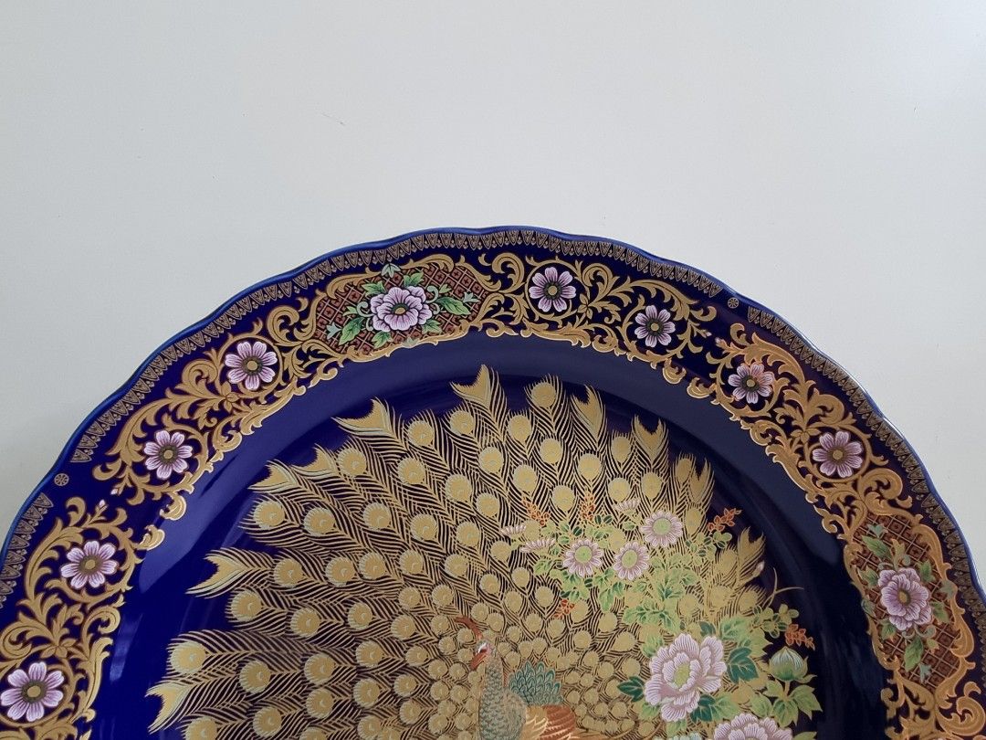 Morrocan Taous Peacock Porcelain Plate, Furniture & Home Living ...