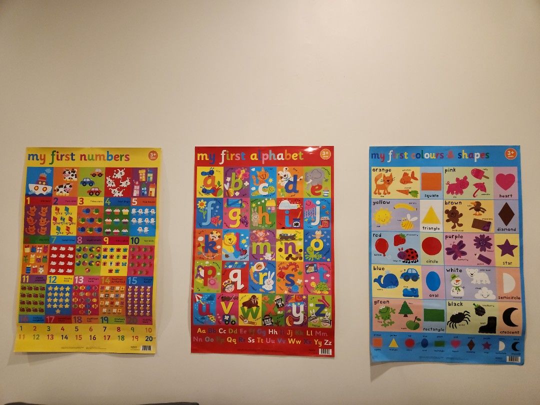 My Firsts Wall Posters - numbers, alphabets, shapes & colours (3pcs ...