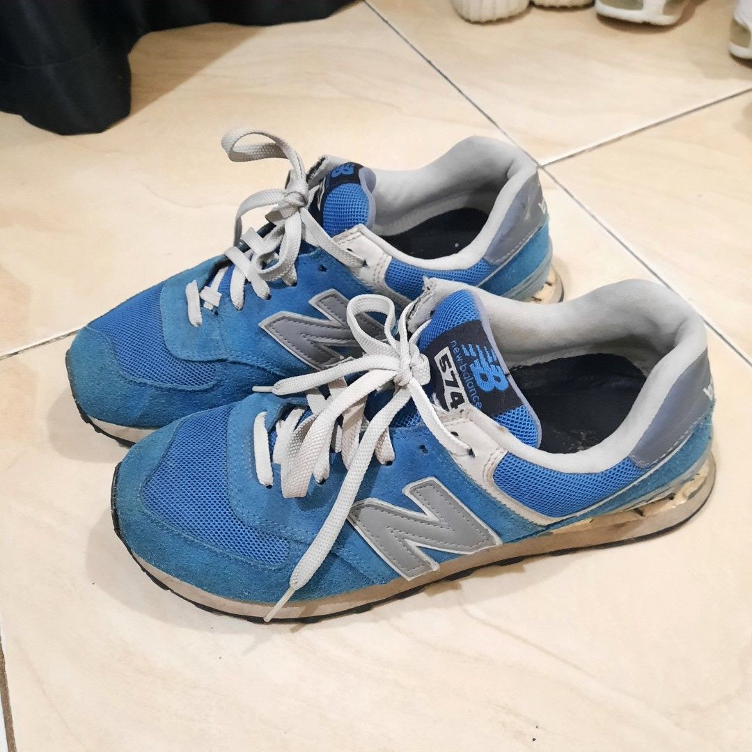 New Balance 574 blue biru sepatu pria, Fesyen Pria, Sepatu , Sneakers ...