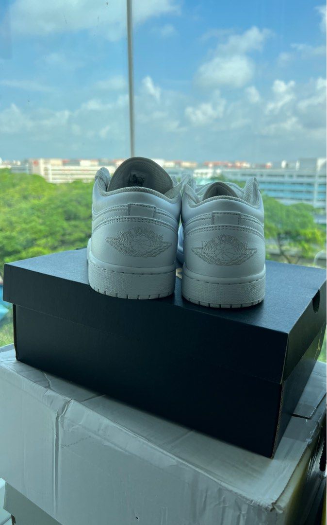 NIKE AIR JORDAN 1 LOW TRIPPLE WHITE, Men's Fashion, Footwear, Sneakers ...