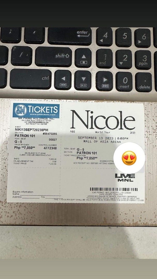 NIKI WORLD TOUR PATRON SEATED, Tickets & Vouchers, Event Tickets on ...