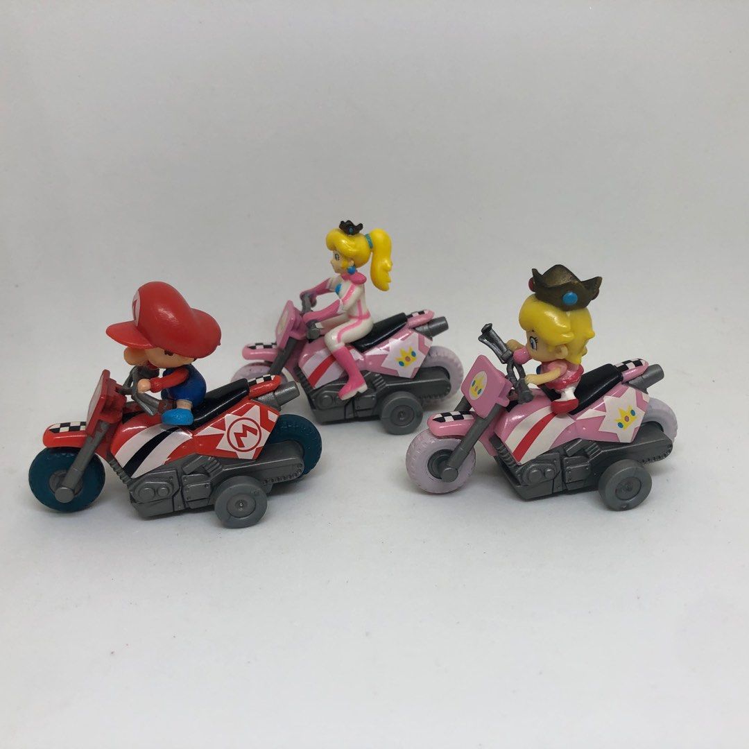 Nintendo Super Mario Baby Mario Princess Peach Bike Kart Figure Set ...