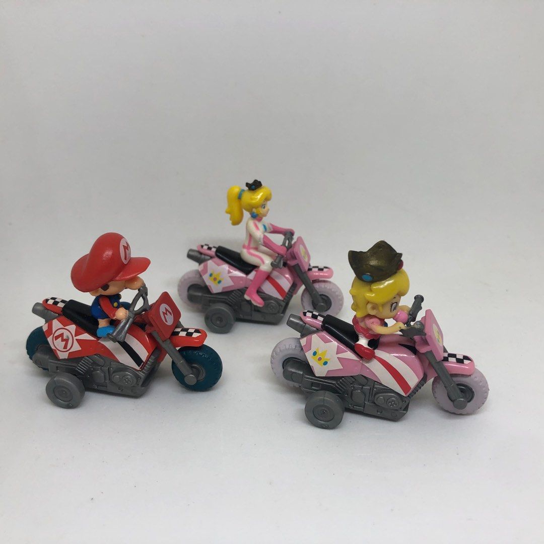 Nintendo Super Mario Baby Mario Princess Peach Bike Kart Figure Set ...
