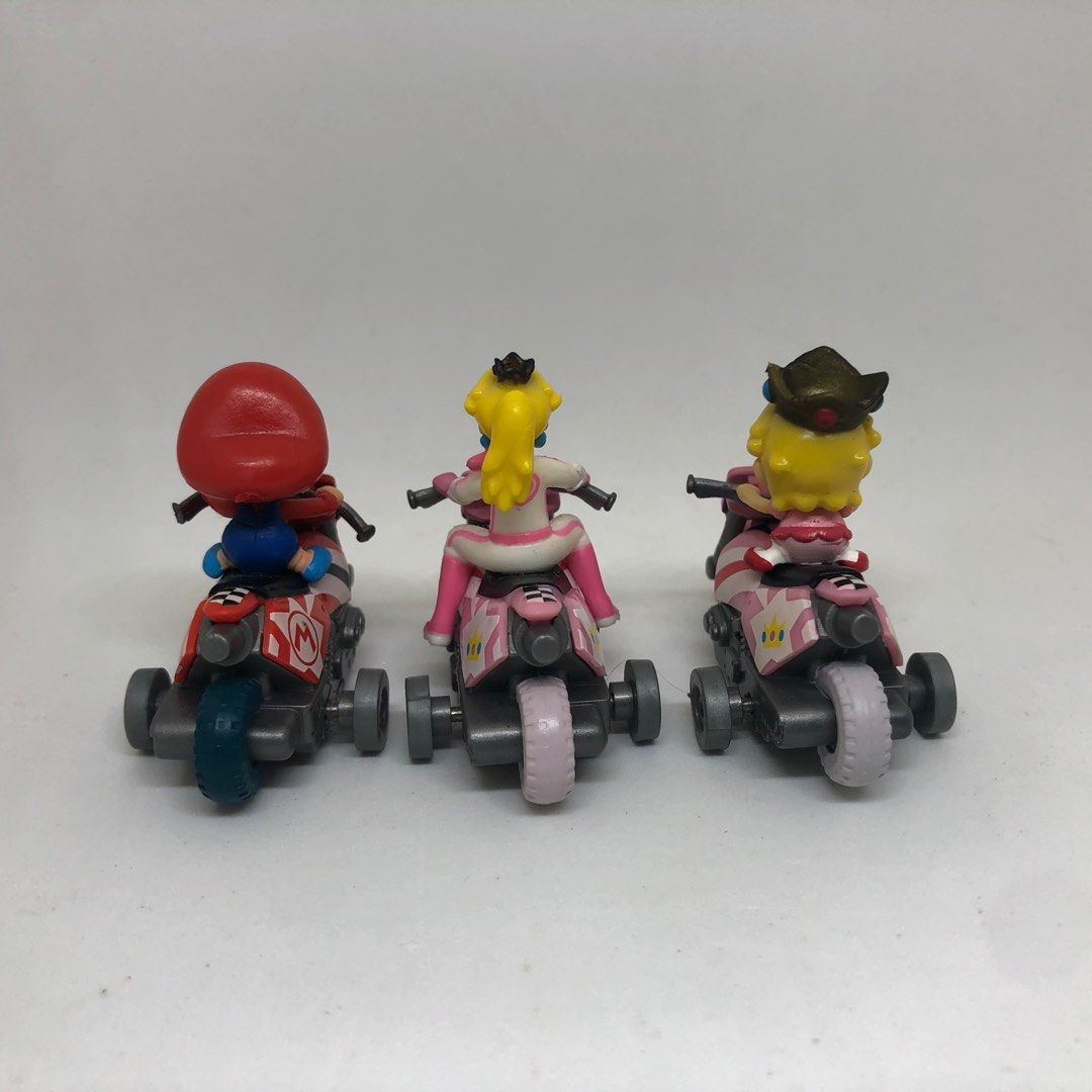 Nintendo Super Mario Baby Mario Princess Peach Bike Kart Figure Set ...