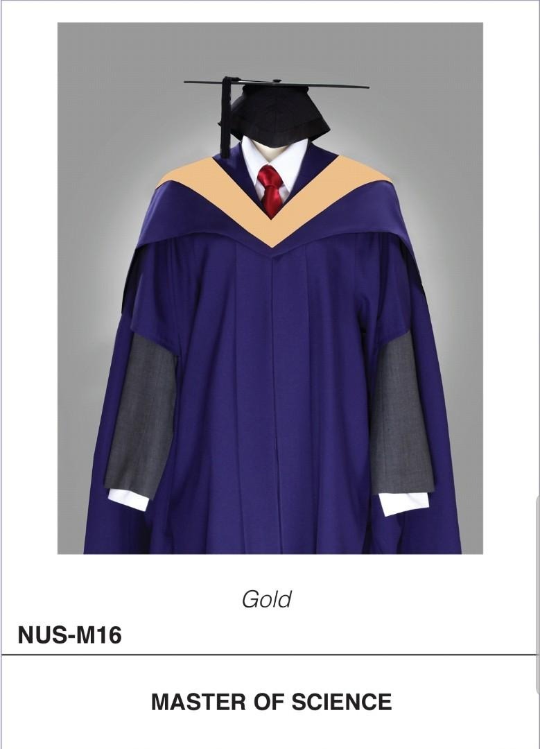 NUS Master of Science Full Graduation Gown set rental L Size and comes ...