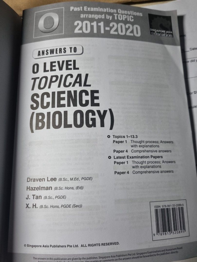 O Level Science Biology, Hobbies & Toys, Books & Magazines, Assessment ...