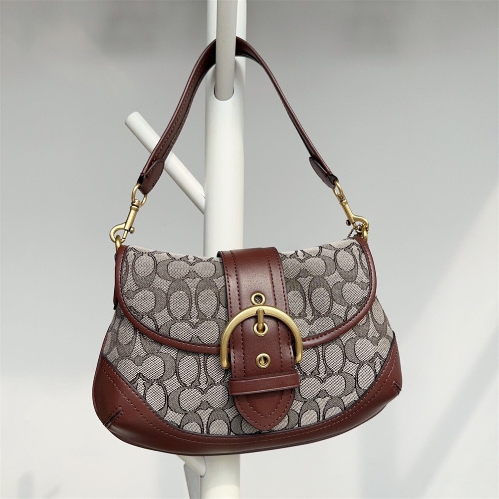 Original Coach Soho Bag In Signature Jacquard Brown Shoulder , Luxury ...