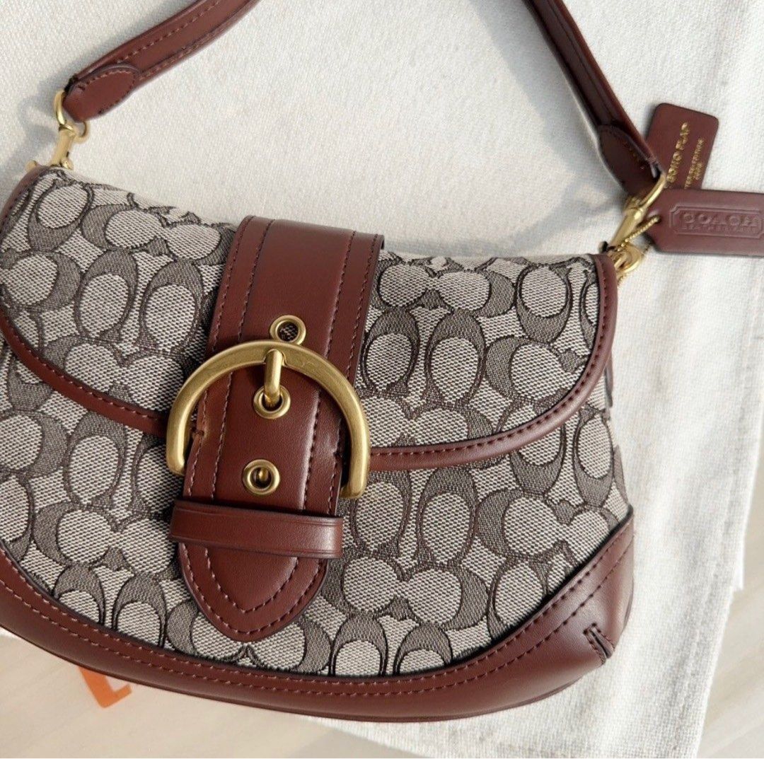 Original Coach Soho Bag In Signature Jacquard Brown Shoulder , Luxury ...