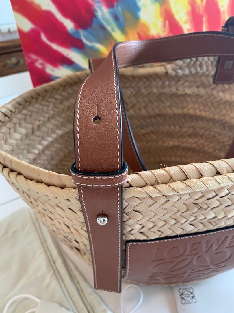 Perfect condition Loewe straw basket bag medium with full set for ...