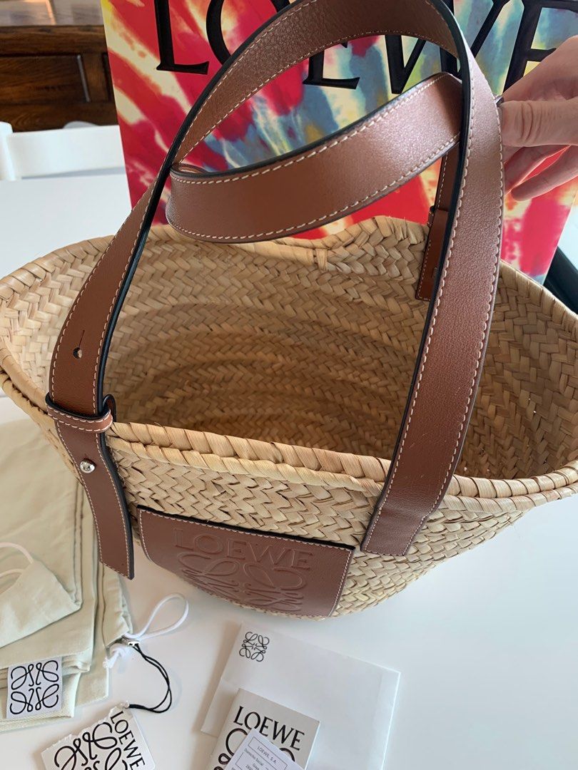 Perfect condition Loewe straw basket bag medium with full set for ...