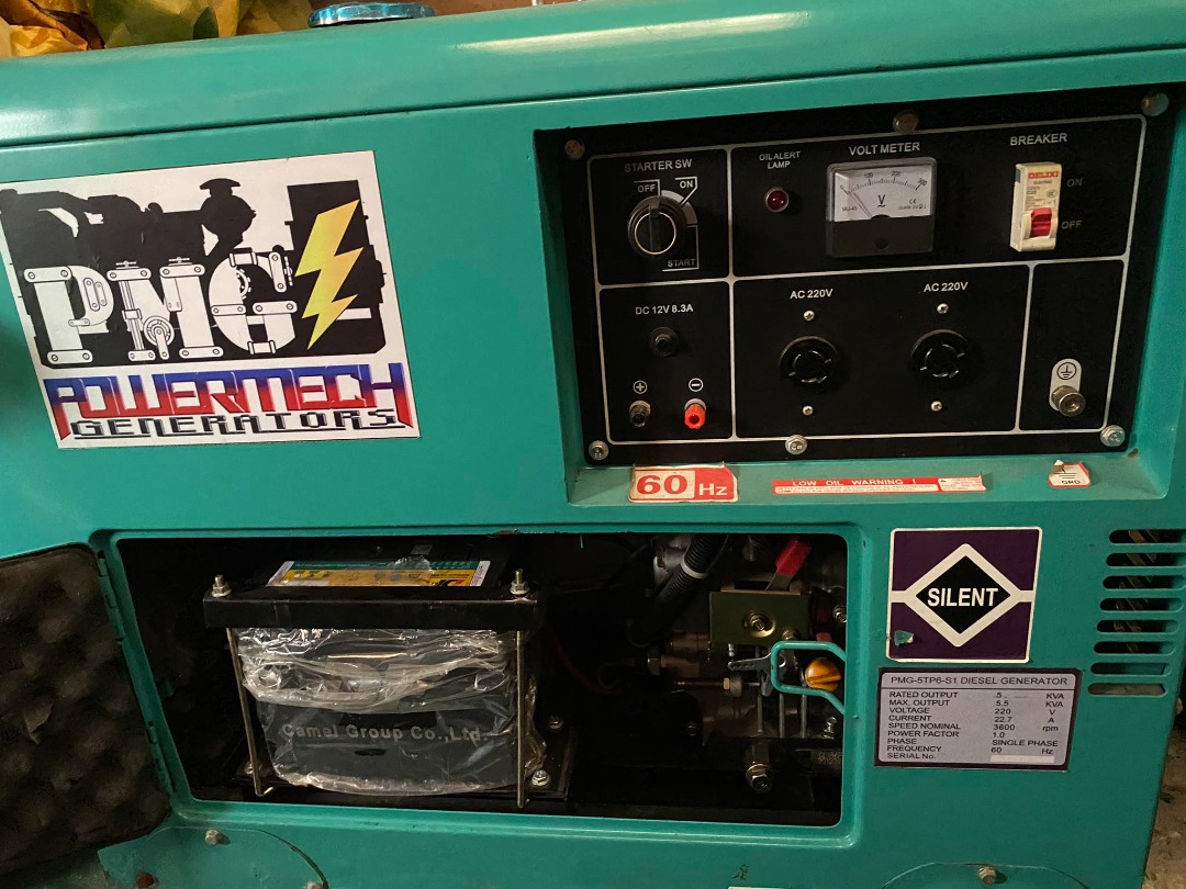 PMG Power Tech Diesel Generator Set 5KVA, Commercial & Industrial ...