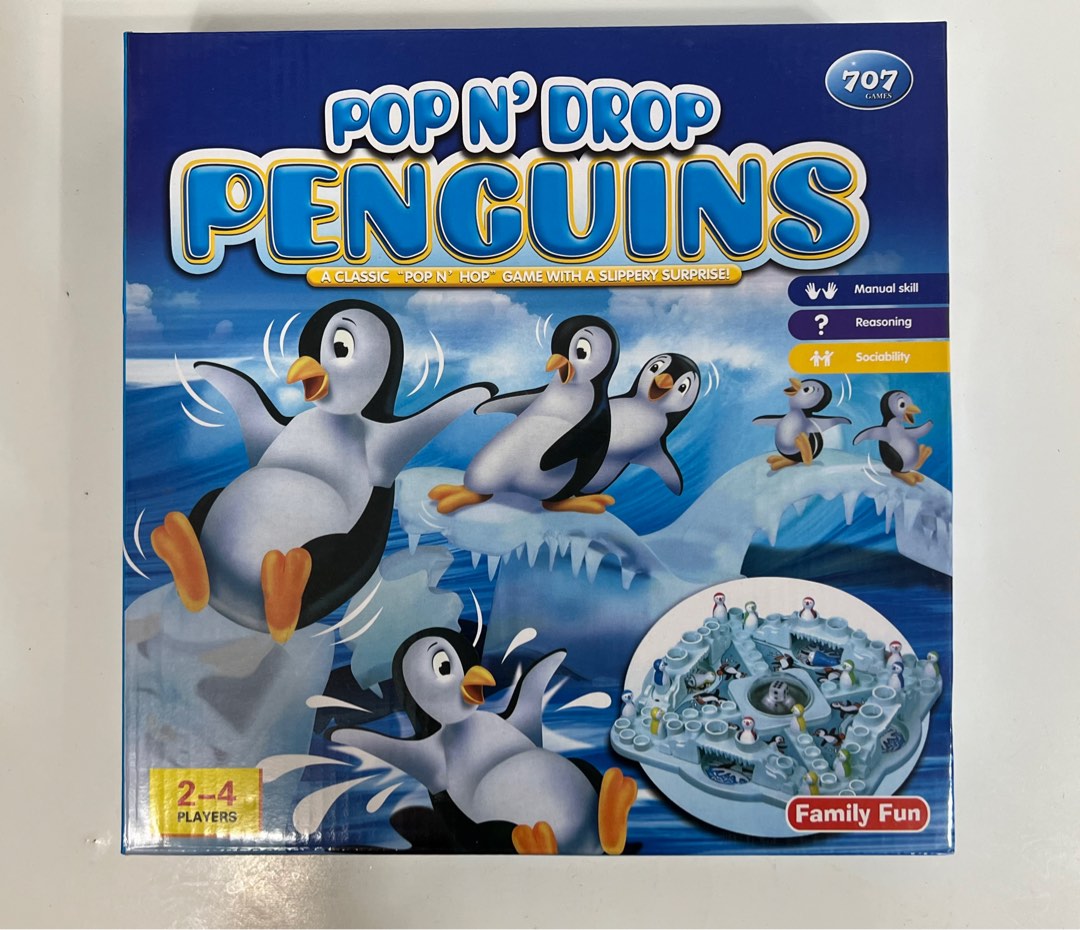 Pop N Drop Penguins Board game 企鵝飛行棋 Board game 益智玩具, 興趣及遊戲, 玩具 & 遊戲類 ...