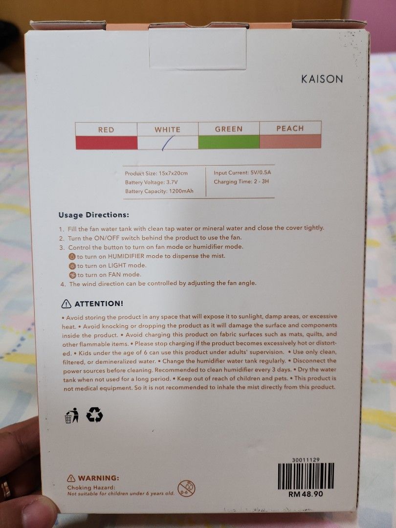 Portable Fan himidifier, Furniture & Home Living, Lighting & Fans, Fans ...