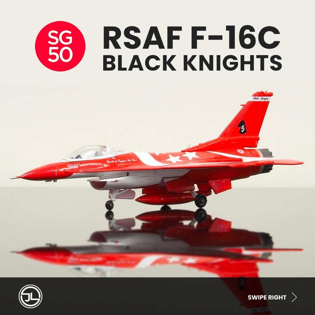 RSAF F-16C Black Knights Team (SG50 Edition) 1/144 Scale Collectible ...