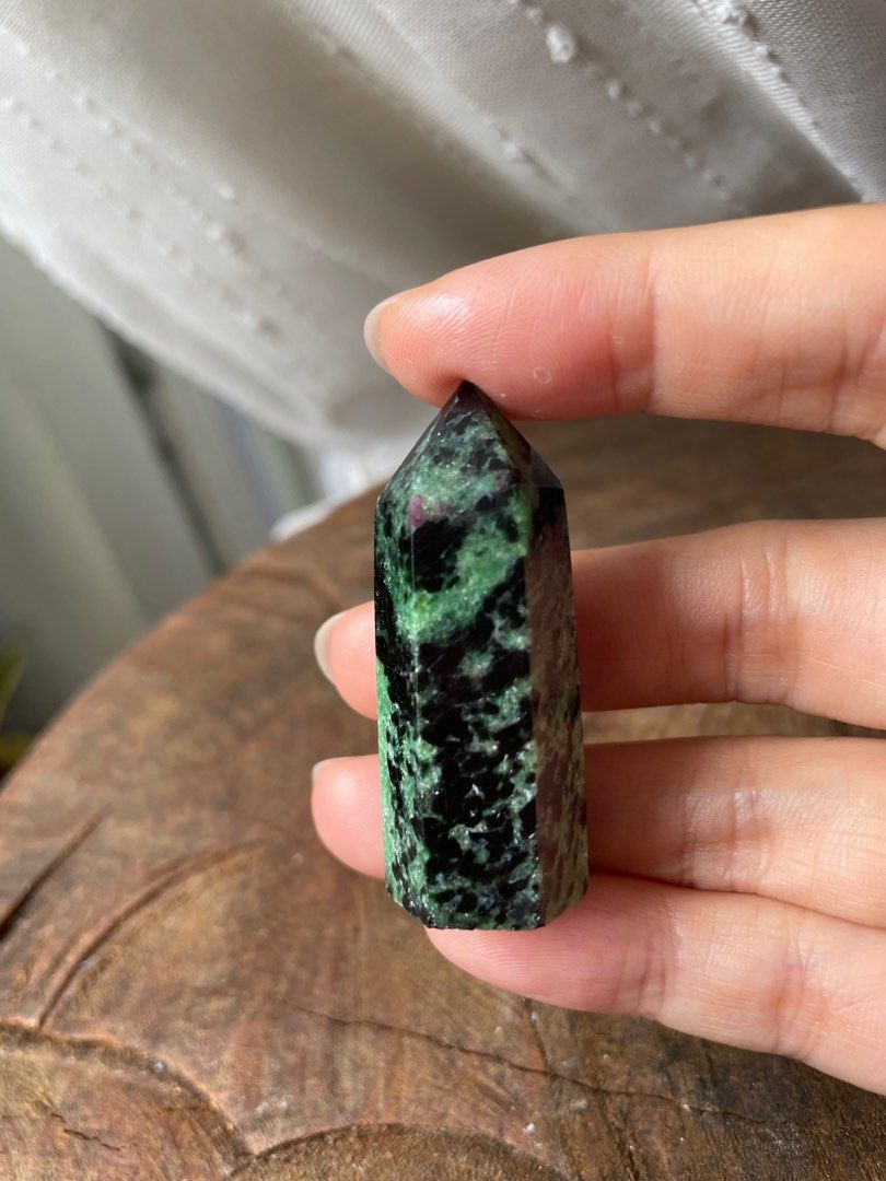 RUBY ZOISITE MINI TOWER, Furniture & Home Living, Home Decor, Vases & Decorative Bowls on Carousell