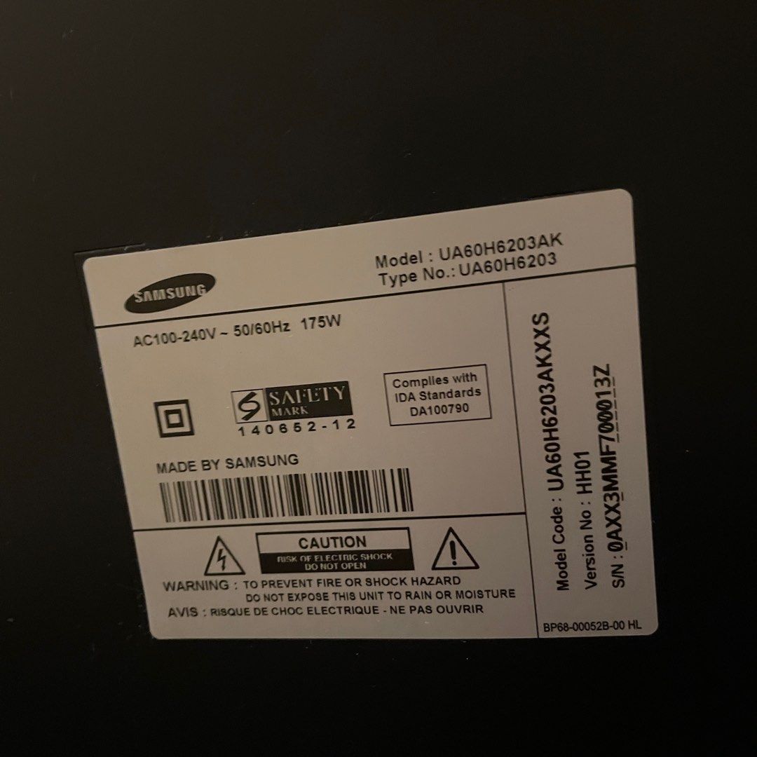 Samsung 60 inch Smart TV, TV & Home Appliances, TV & Entertainment, TV ...