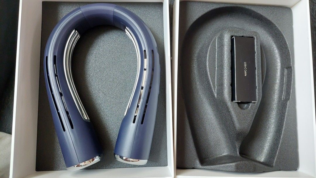 Samsung C&T ITFIT Portable Neck Cooler Blue掛頸式 風扇 藍色, 家庭電器, 其他家庭電器 ...