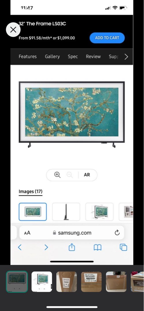 Samsung qled frame tv 32 inch, TV & Home Appliances, TV & Entertainment ...