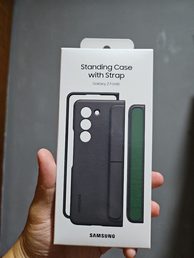 Samsung standing case with strap graphite Samsung galaxy z fold 5 ...