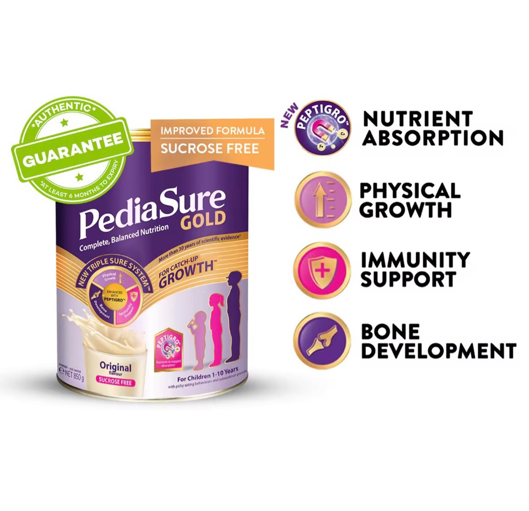 Selling 4 tins of Pediasure Gold, Improved Formula, sucrose free, at ...