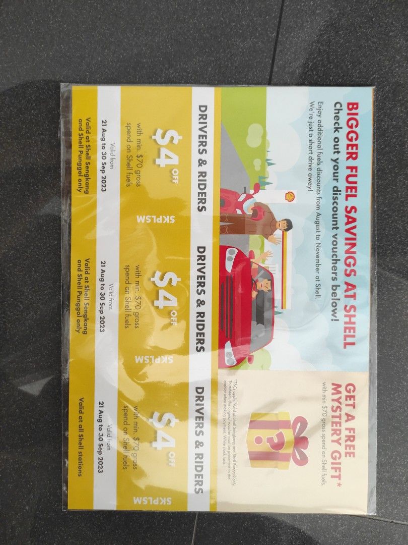 Shell petrol voucher for all shell stations, sengkang and punggol ...