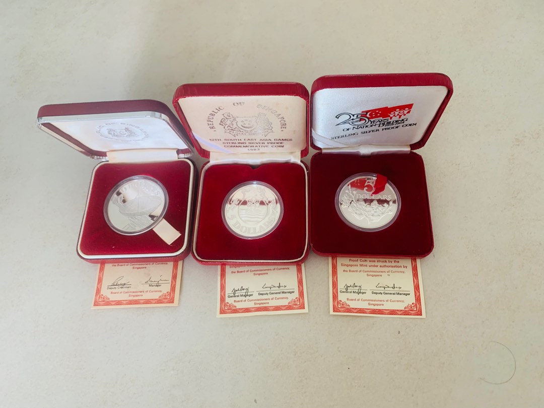 Singapore 1980 1983 1984 Silver Proof Nickel Proof Coin, Hobbies & Toys, Memorabilia ...