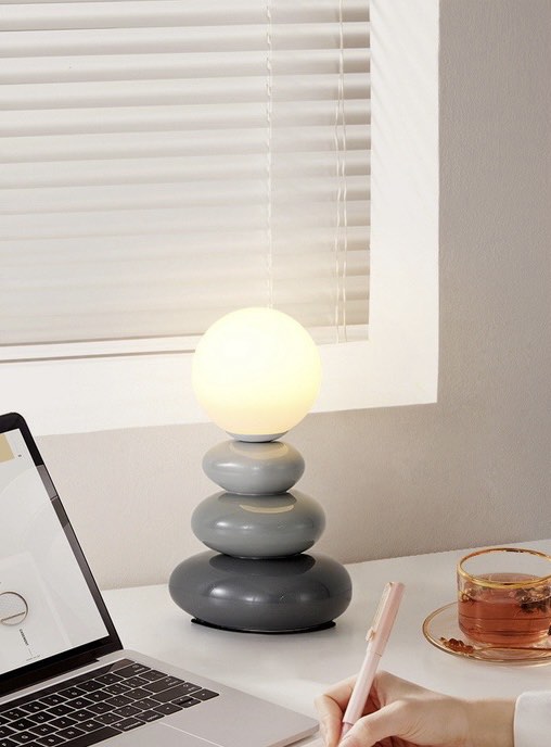 Stacking Stones Pebble Desktop Table Bulb Lamp, Furniture & Home Living ...