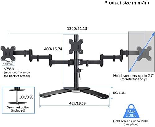[Stockist.SG] Suptek Triple Monitor Mount - Triple Monitor Desktop ...
