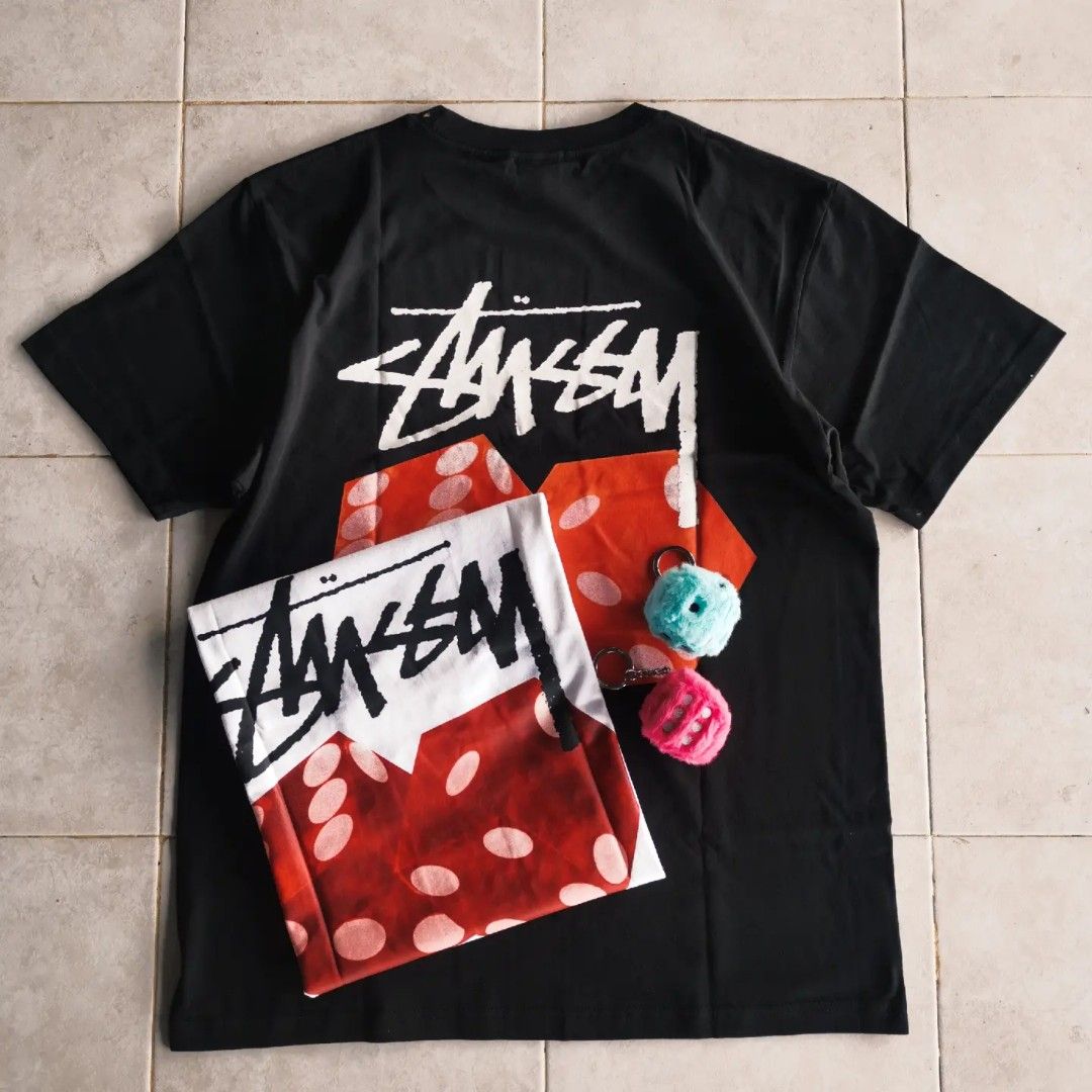 STUSSY DICED OUT 23', Men's Fashion, Tops & Sets, Tshirts & Polo Shirts on Carousell
