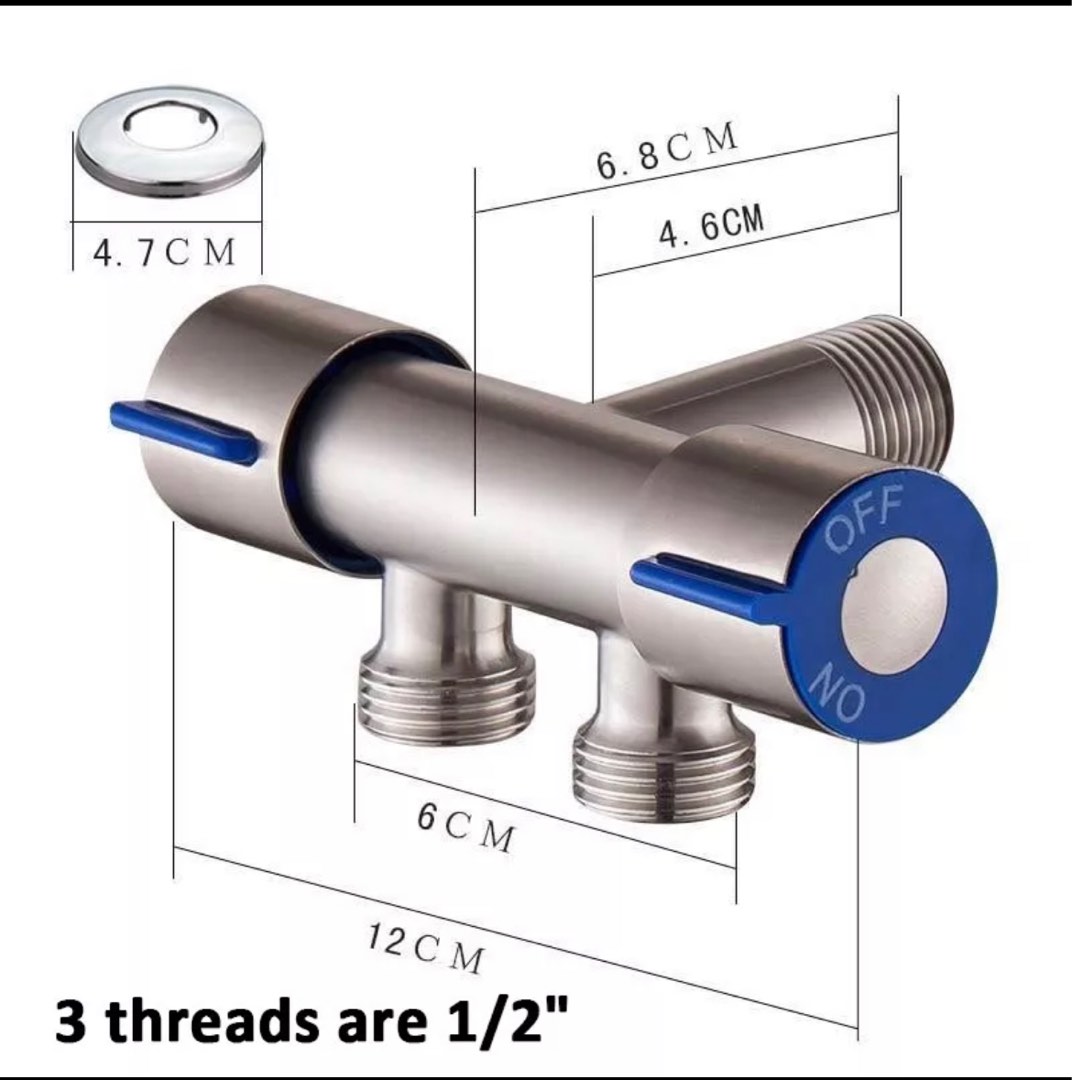 SUS304 bathroom bidet two way (dual-use) valve (x2 pieces), Furniture ...