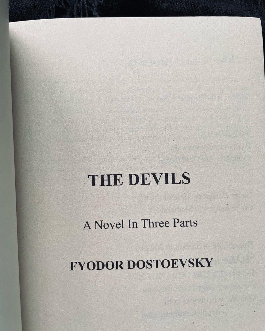 The Devils By Fyodor Dostoyevsky, Hobbies & Toys, Books & Magazines ...
