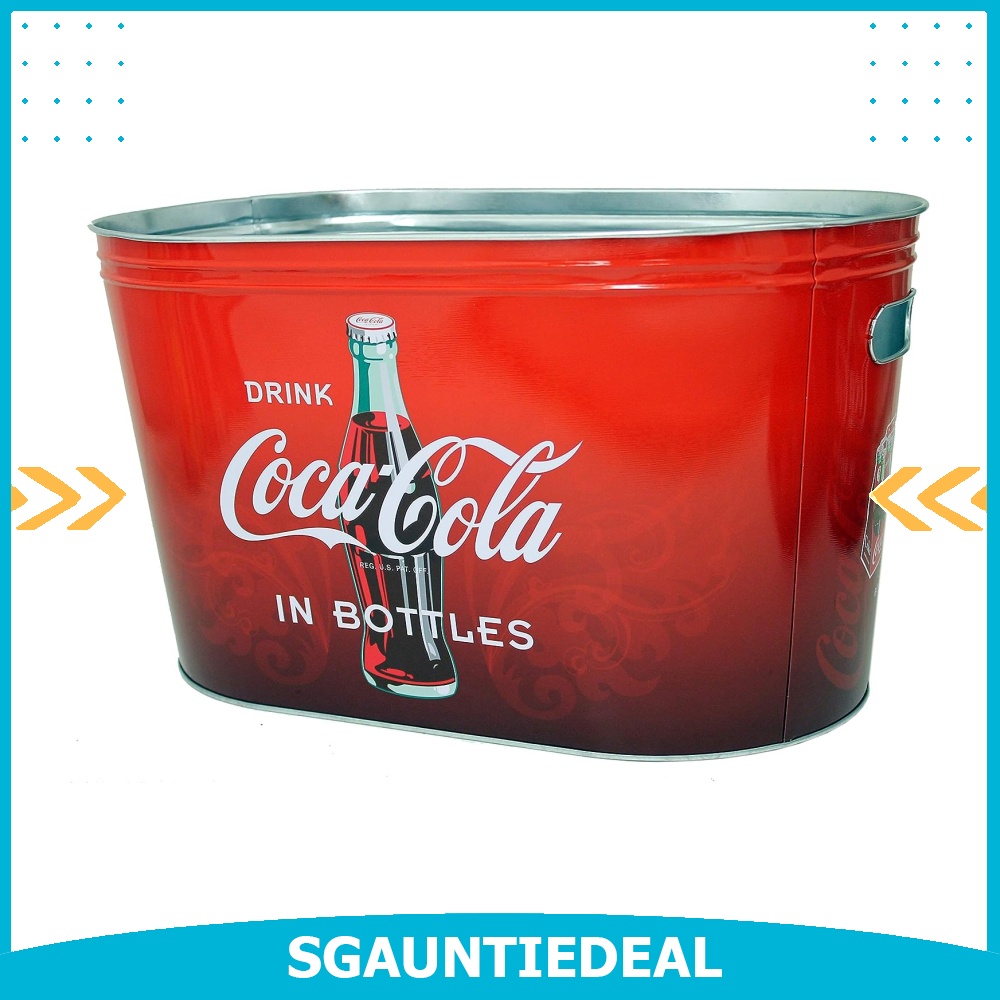 The Tin Box Company Coca Cola Large Galvanized Party Tub with Handles ...