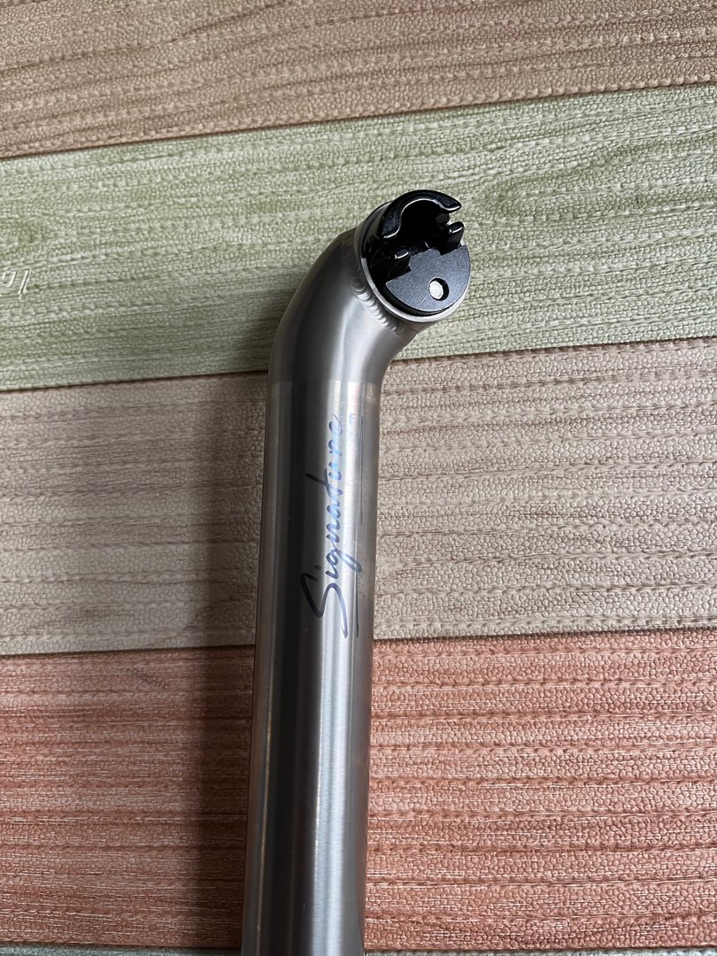 Titanium Seatpost Signature Custom for Brompton, 3sixty, Pikes Trifold etc, Sports Equipment ...