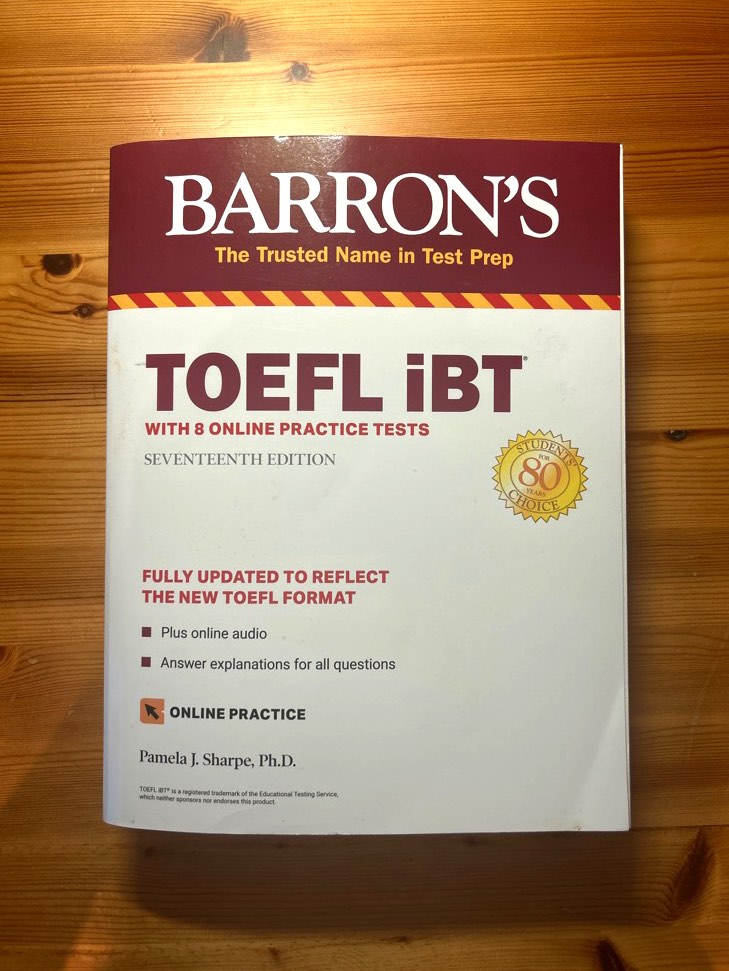 TOEFL iBT Barron’s Textbook, 興趣及遊戲, 書本 & 文具, 書本及雜誌 - 補充練習 - Carousell