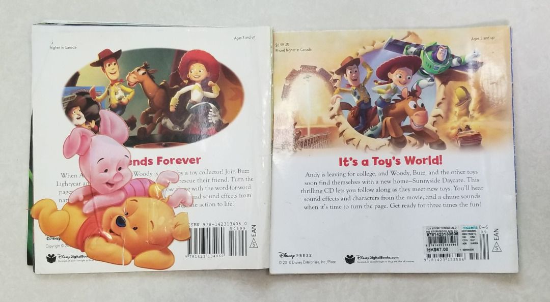 Toy Story Read Along Book 2 and 3 with CD, 興趣及遊戲, 書本 & 文具, 小朋友書 - Carousell