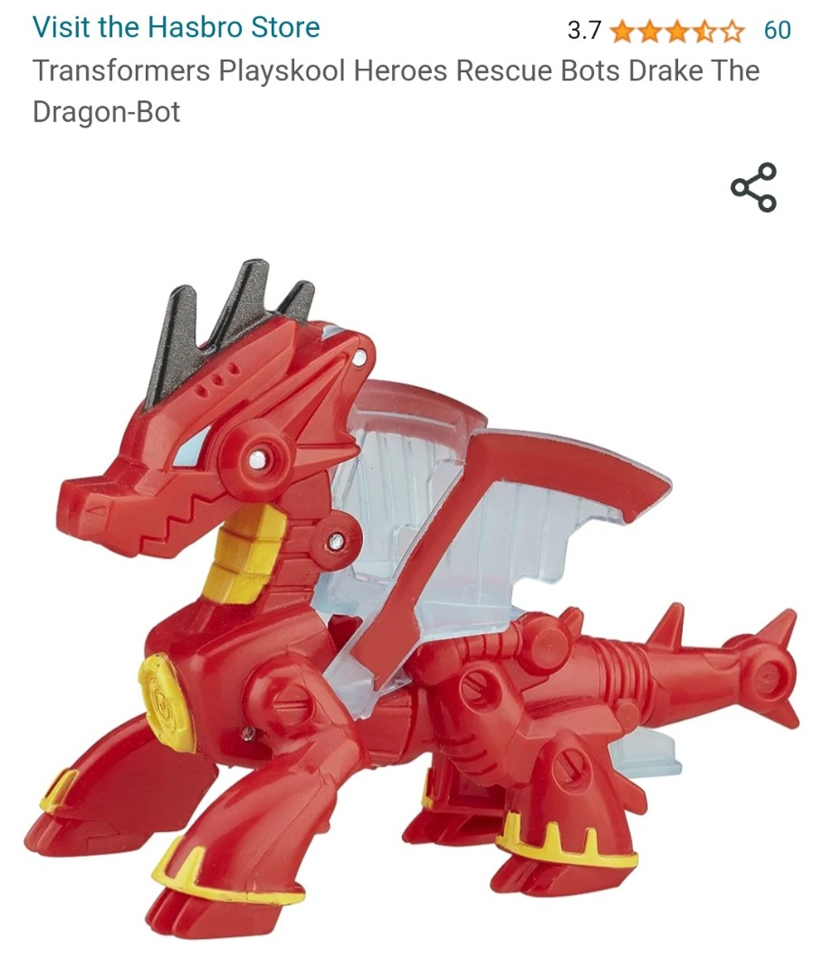 Transformers Playskool Heroes Rescue Bots Drake The Dragon Bot, Hobbies ...