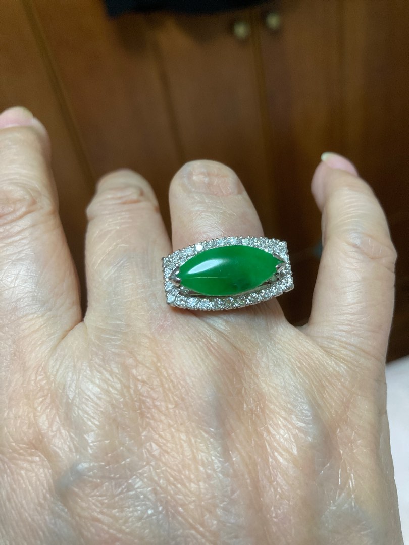 $2900 Fast deal: Translucent Type A green jade with dark green patches ...